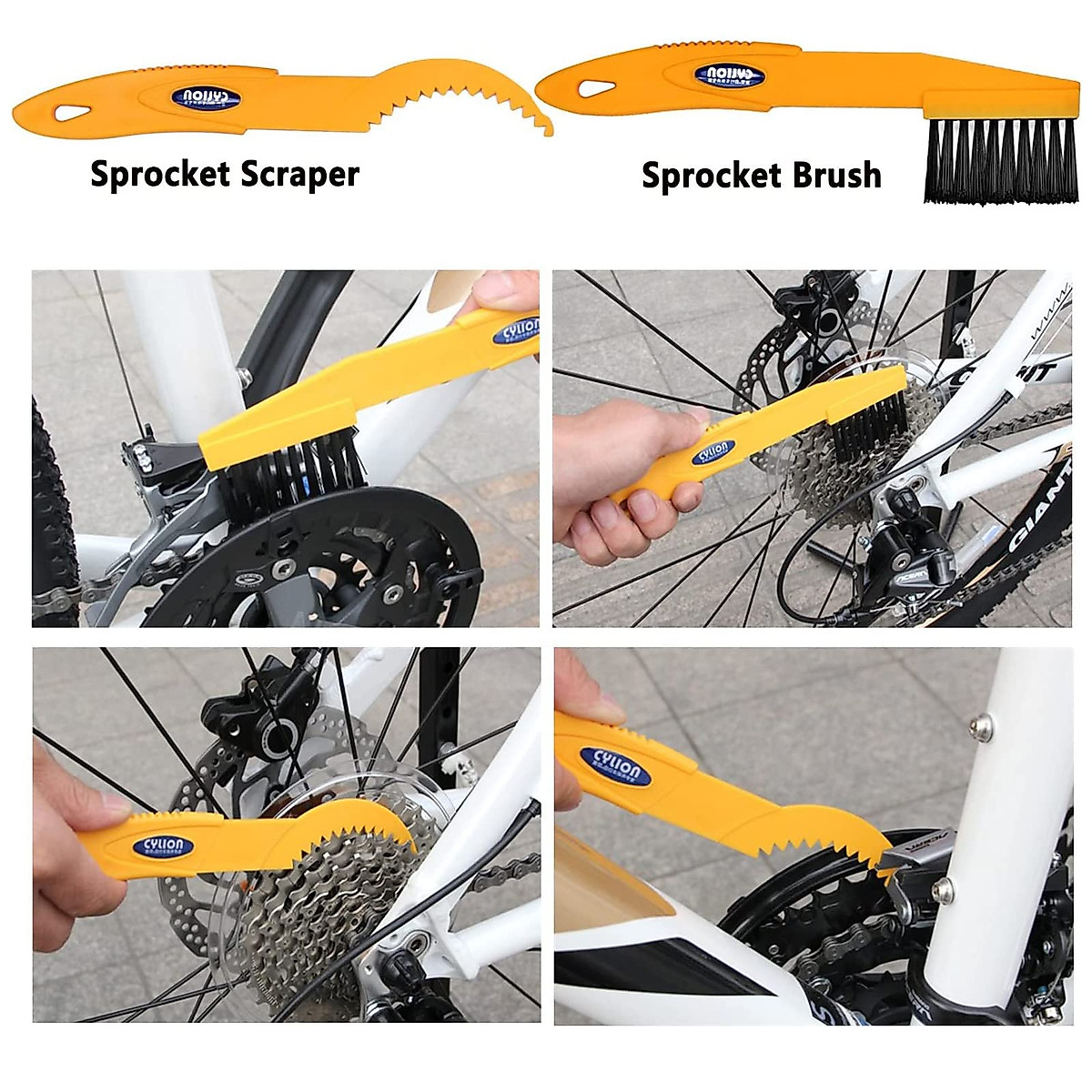 Oumers Bike Clean Brush Kit, 8pcs Bicycle Cleaning Tools Make Chain/Tire/Sprocket/Crank Bike Corner Stain Dirt Clean Shine. Durable/Practical