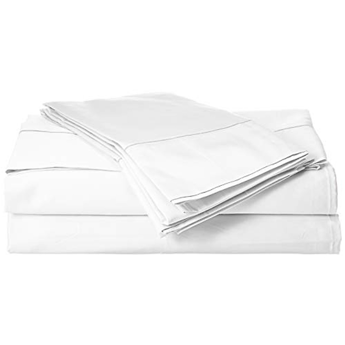 Charisma 310 Thread Count Classic Solid Cotton Sateen Full Sheet Set Bright White