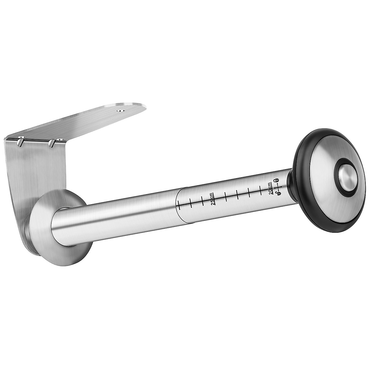 Paper Towel Holders for Kitchen - Adjustable Length Paper Towels Holder Under Cabinet,Self-Adhesive or Drill Mounting, Stainless Steel Wall Mount Towel Holder for Pantry,Sink, Bathroom (Silver)