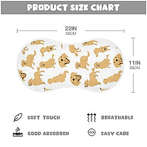 YYZZH Golden Retriever Dog Muslin Burp Cloths for Baby 2 Pack Soft 100% Cotton Baby Washcloths Bibs for Boy Girl