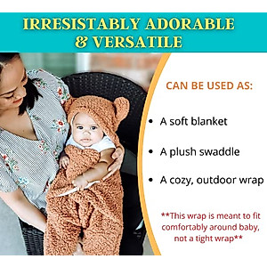 Kermode Teddy Bear Baby Swaddle Blanket - Plush Baby Swaddler for Newborns - Cute Infant Swaddle Wrap & Receiving Blanket - Perfect Gender Neutral Baby Shower & Registry Gift for Boy & Girl