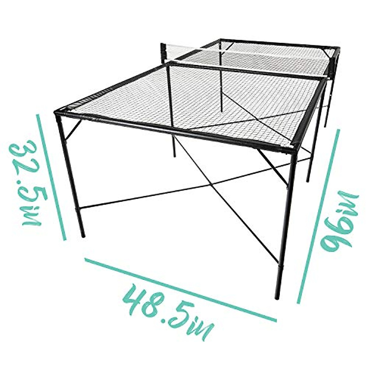 Franklin Sports Spyder Pong Tennis - Ping Pong, Volleyball + 4-Square - Indoor + Outdoor Game for Kids + Adults - Includes Table, Paddles + Ball - Steel