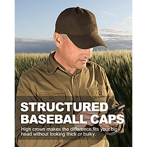 Zylioo XXL Structured Baseball Cap Hat,Oversized Baseball Hats,Big and Tall Dad Cap for Large Heads,Enormous Golf Cap Coffee