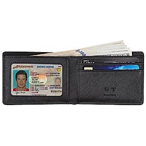 Gostwo Slim Wallet for Men Minimalist Leather ID Window Front Pocket Bifold Wallet