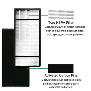 Nyingchi HRF-H1 HEPA Filter,Compatible with Honeywell HPA050, HPA060,HPA150, HPA160, HHT055 and HHT155 Air Purifier.Part # HRF-H1, HRF-H2 and H Filter, 2-Pack