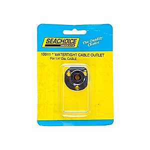 Seachoice Cable Outlet, 1/4 In., Weatherproof, Chrome-Plated Brass,Silver