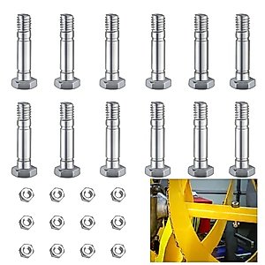 12 Pack 710-0890 Shear Pins With Nuts Compatible with MTD Craftsman Cub Cadet Troy-Bilt Snowblower 910-0890A 7100890 9100890 - 710-0890A Shear Bolt 5/16-18 x 1.5, Fits Two-Stage Snow(2004 & Prior)