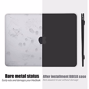 B BELK Compatible with MacBook Air 13 inch Case 2022 2021 2020 2019 2018 Release A2337 M1 A2179 A1932 Touch ID & Retina Display, Matte Plastic Hard Shell Case+ Keyboard Cover+ Screen Protector, Black