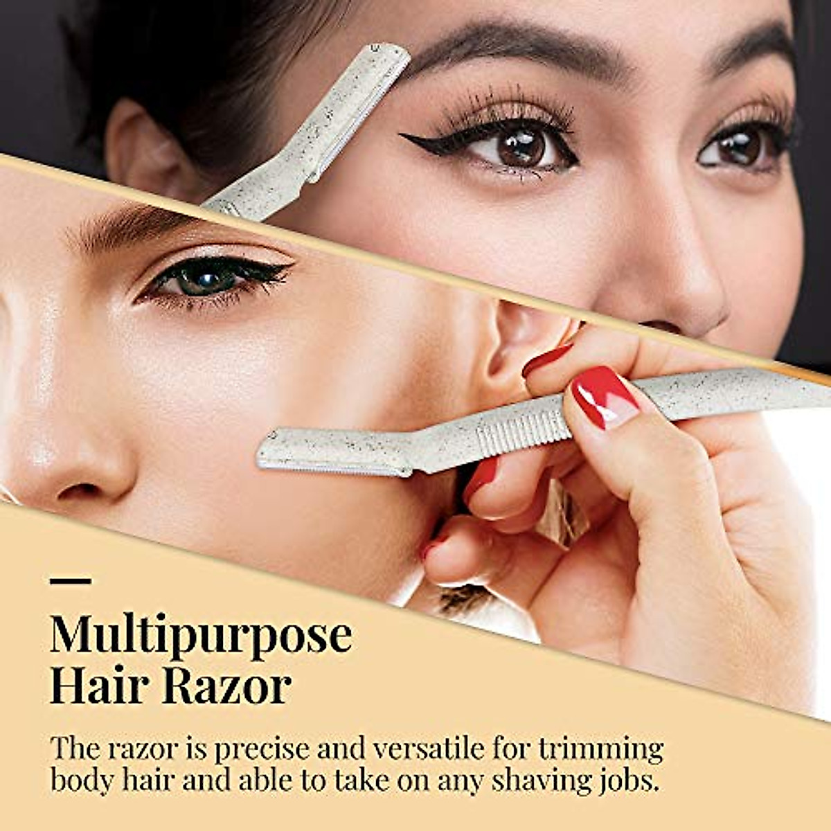 ennva Eyebrow Razor for Women | Dermaplane Facial Razor for Women Face | Hair Trimmer Face Razor for Women Body Use | Multipurpose Facial Hair Removal Disposable Blades Eyebrow Shaper Tool - 6pcs
