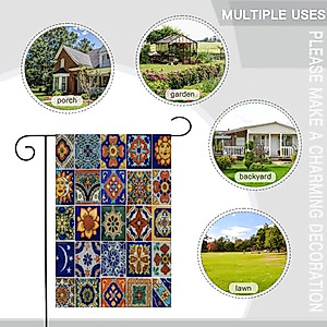 Double-sided garden flag Retro Talavera Tiles Mexican Folk Art Outdoor Flag Garden Flag Yard Outdoor Decoration （12×18in）.
