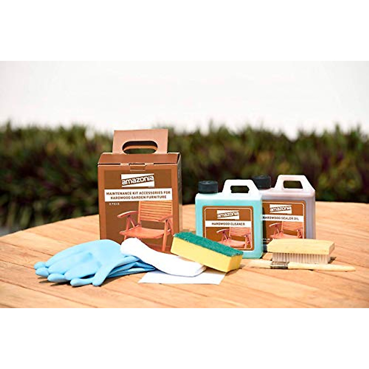 Kevin Amazonia Murano 4-Piece Patio Seating Se SC KINGS4DEEP_KH | Eucalyptus Wood | Ideal for Outdoors and Poolside, 118Lx42Wx36H, Khaki