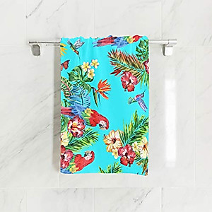 ALAZA Microfiber Gym Towel Parrot Hummingbird Floral, Fast Drying Sports Fitness Sweat Facial Washcloth 15 x 30 inch
