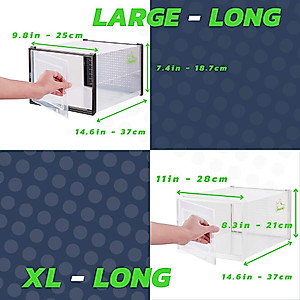 Shoepreem BLACK LARGE 6 pack - 14.6 Inches Long for BIG Shoes & Sneakers, Shoe Storage Organizer, Shoe Storage Boxes, Shoe Box Clear Plastic Stackable, Shoe Containers, Shoe Organizer for Closet