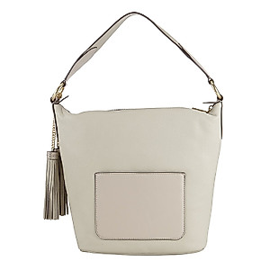 Michael Kors Womens Elana Lether Convertible Shoulder Bag (Cement)