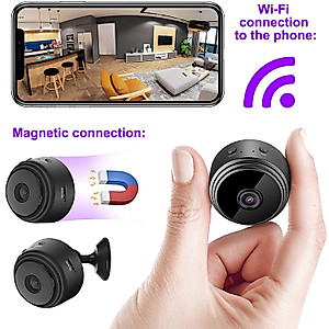 MDGLSYEE 2023MDGLSYEE Wireless Security Camera Mini Outdoor/Indoor with Audio,Hidden Camera,Home Surveillance Camera, 1080P IP HD Build-in Battery 350mah，Infrared Night Vision Dome Camera(Pack-3)