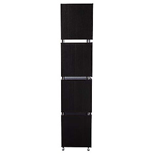 SEI Furniture Portgren 4-Tier Bookshelf, Dark Espresso/Chrome