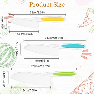 7 Pieces Ceramic Peeler Plastic Children Kitchen Knife Set, Nylon Kitchen Knife Set Ceramic Y Peeler Children's Safe Knife for Cooking Home Kitchen Vegetables Fruits Salad Cake Lettuce Bread Kids