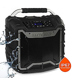 ECOXGEAR EcoTrek GDI-EXTRK210 Rugged Waterproof Floating Portable Bluetooth Wireless 100 Watt Stereo Smart Speaker and PA System (Gray)