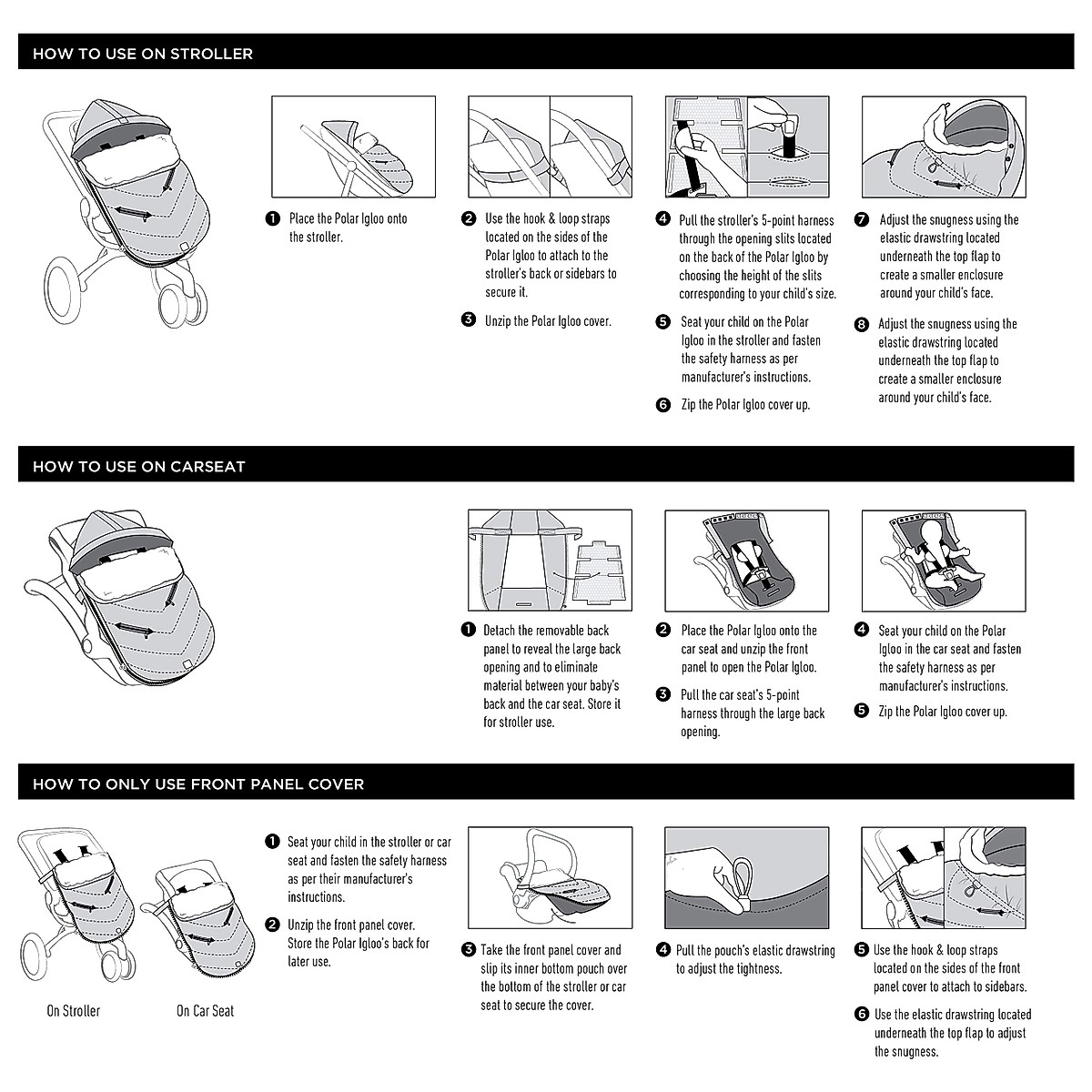 7AM Enfant Carseat & Stroller Footmuff - Weatherproof Polar Igloo Winter Stroller Blanket, Universal Toddler Footmuff for Car Seat & Stroller, Multi-use Baby Bunting Bag | (Oxford Blue, Medium)