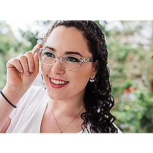 ZENNI Blue Light Blocking Glasses for Women Floral Cat-Eye Frame Relieve Digital Screen Eye Strain TR90 light eyewear