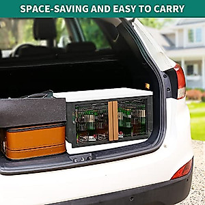 YITAHOME Storage Cabinet, Foldable Storage Bins with Clear Double Door, 19 Gal Large Storage Containers Stackable Storage Box for Groceries, Toys, Books (1 Pack, White)