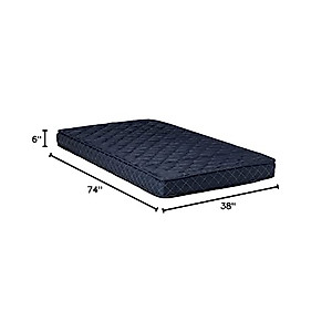 AC Pacific 6-Inch Water-Resistant Memory Foam Mattress Made in USA with Stylish Diamond-Quilted Breathable Fabric, Distributes Weight Evenly, Twin XL, Navy Blue