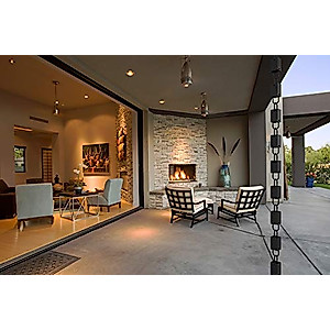 Rain Chains Direct - Square Link Rain Chain - 8.5 FT - Durable Black Powder-Coated Aluminum - Premium Rain Chains for Gutters