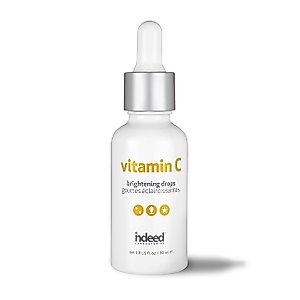 INDEED LABS Vitamin C Brightening Drops, Vitamin C &Hyaluronic Acid Facial Serum, Anti Aging Serum Reduces Fine lines, Wrinkles, Hyperpigmentation & Improve Skin’s Barrier & Elasticity