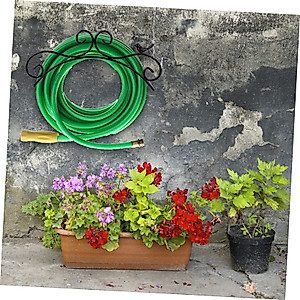 DOITOOL Hose Wrought Iron Frame Hose Wall Mount Hose Storage Rack Hose Holder Hanger Garden Hose Holder Garden Hose Support Hose Bracket Decorative Hose Holder Hose Hanger Wall Mount Shelf