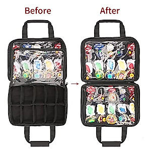 KISLANE 40 Battle Spinners Carrying Case Compatible with Beyblade, 20 Slots For Beyblade Case, Kids Battle Spinner Storage Accessories for Beyblade, Bag Only