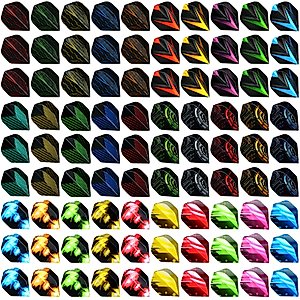 centaur 90Pcs Dart Flights with Flight Protectors, 30 Sets Durable Standard PET Dart Flights for Soft Tip Steel Tip Darts