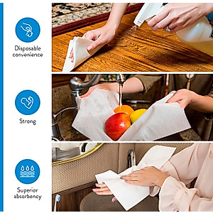 AH AMERICAN HOMESTEAD Disposable Paper Hand Towels for Bathroom - White Guest Napkins - Linen Like and Feel - Ideal for Wedding Reception or Dinner Party (200 Count - Smooth Crisp - Large 15.5" x 12")