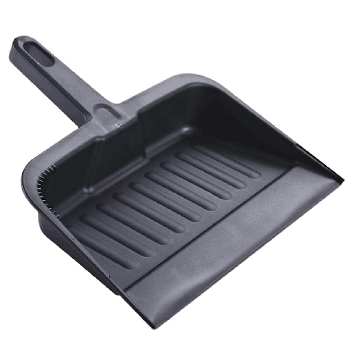 Restaurantware Clean 13 x 12.2 Inch Handheld Dustpan, 1 Heavy-Duty Utility Dustpan - Wide, Ergonomic Handle, Black Plastic Dusting Pan, Dust & Debris Cleaning Tool, For Home or Commercial Use