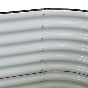 Sunnydaze Oval Raised Garden Bed - Galvalume Steel Vegetable or Flower Bed Kit - Stackable Backyard Planter Box with Rubber Edge Trim - 62.5" - Brown