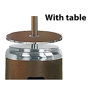 ROMONICA 48,000BTU Outdoor Patio Heater Tall Standing Hammered Finish Garden Outdoor Heater Propane Standing, with Wheels and Table, Large, Hammered Bronze/SS - 3 set