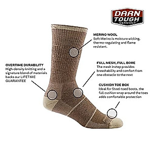 DARN TOUGH (2009) William Jarvis Boot Midweight with Full Cushion Men's Sock - (Timber, Large)