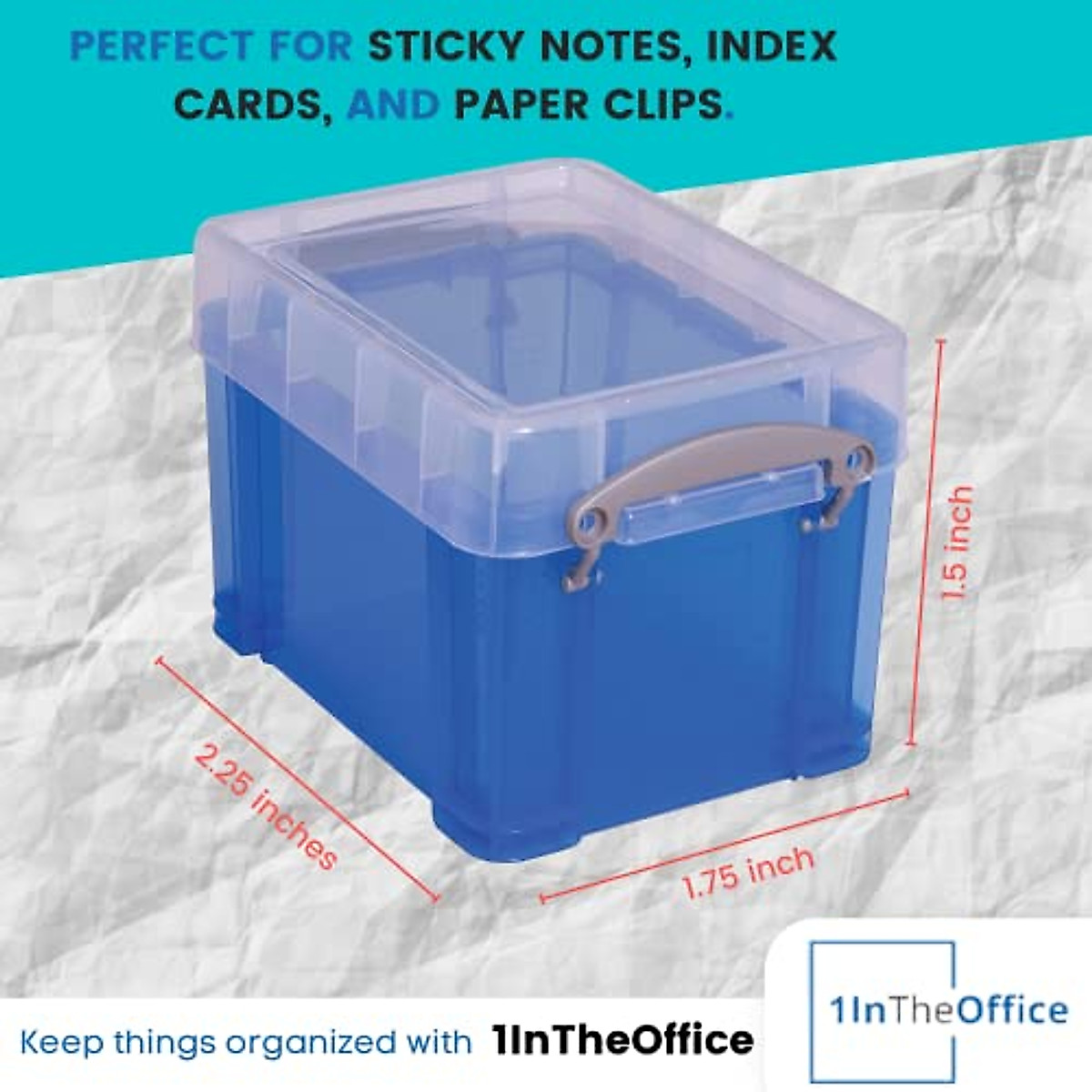 1InTheOffice Stackable Mini Storage Bins — Clear & Colorful Organizer
