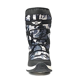 REDVOLUTION Girls Boys Warm Winter Flat Shoes Fashion Buckle Snow Boots(Toddler/Little Kid/Big Kid) (Small Kid 13 B(M), 430 Black)