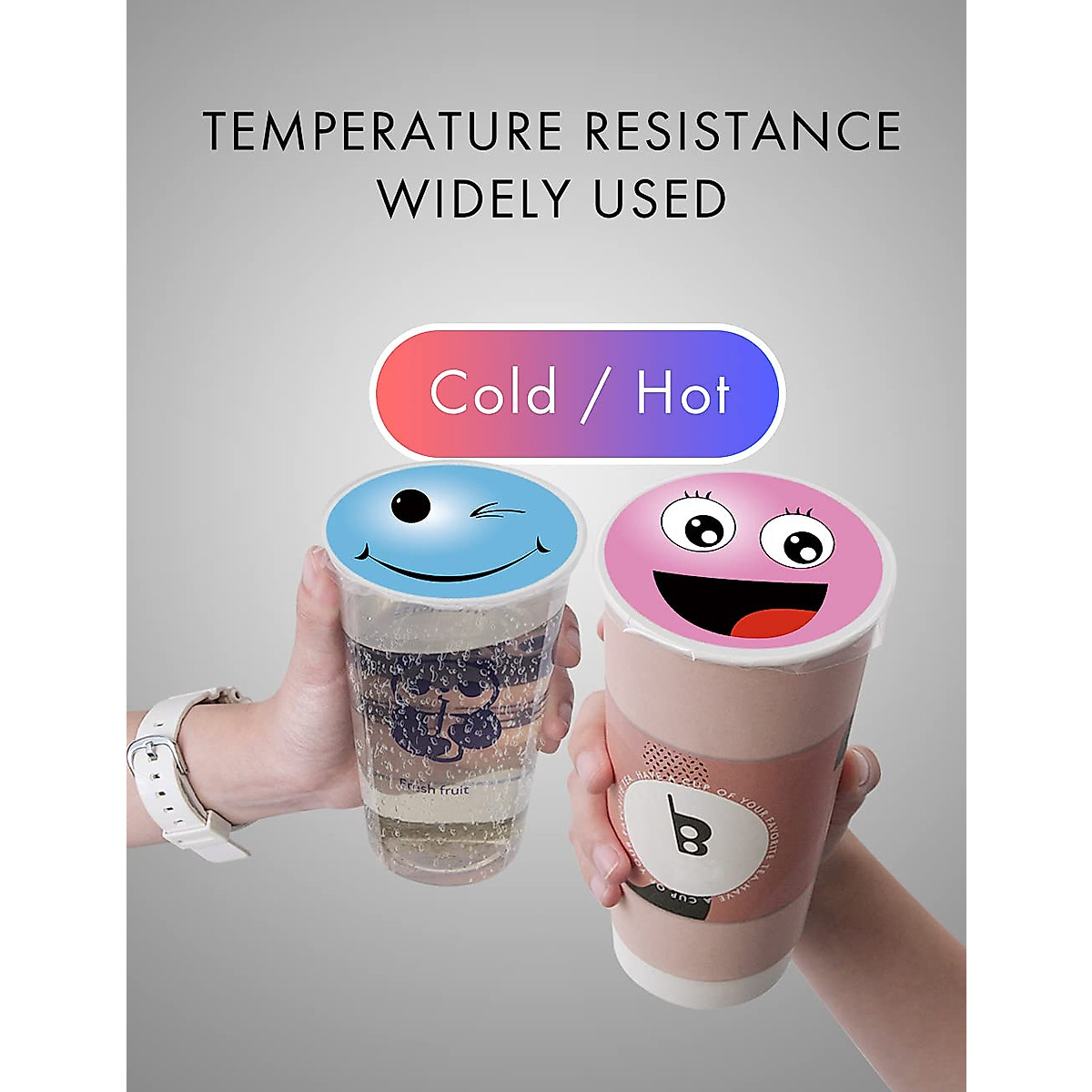 WantJoin Cup Sealing Film Tea Cup Sealing Film Boba Cup Sealer Film 90-105 mm 3000 Cups for PP Plastic and Paper Cups