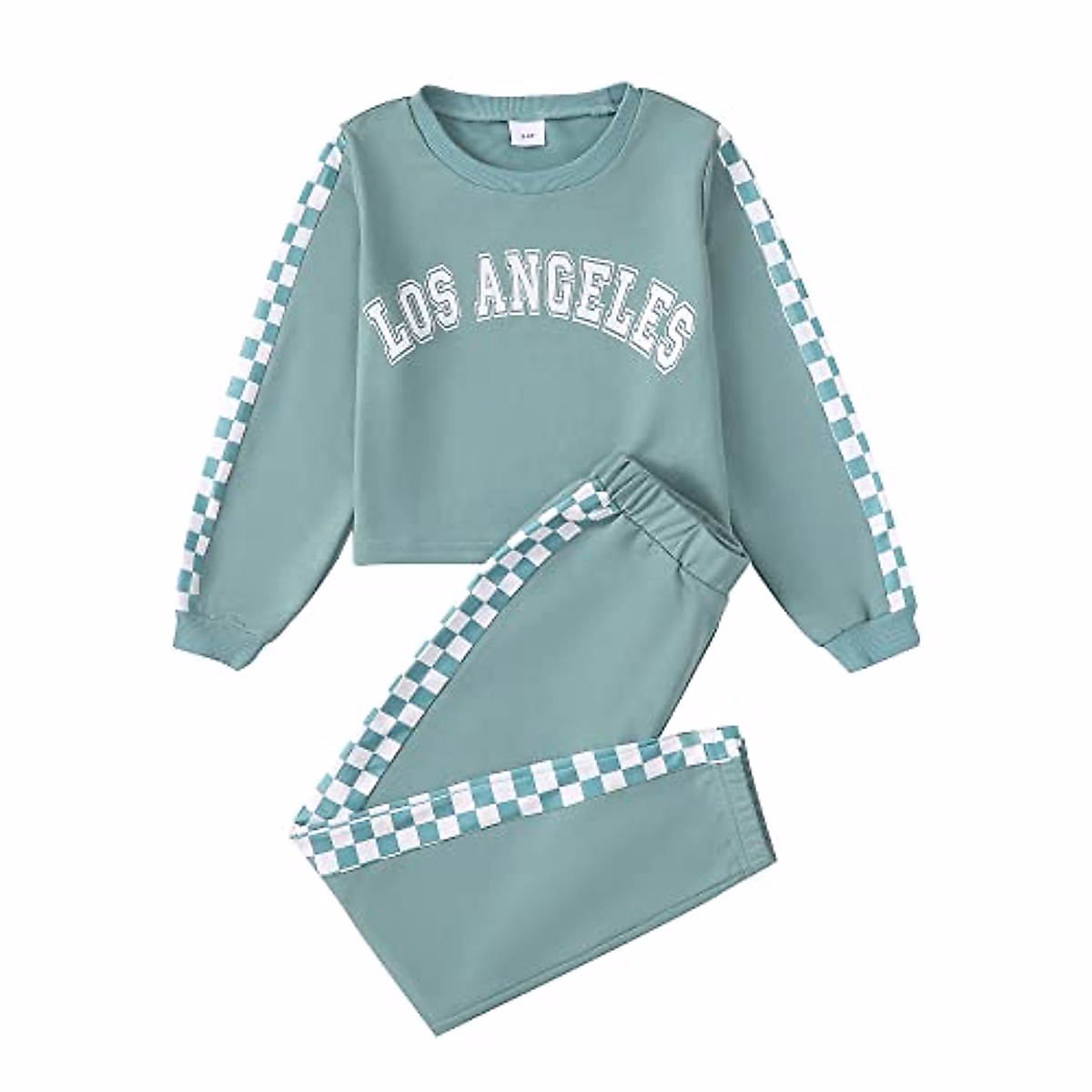 YOURUIKEY Girl Clothes Top Pants Sets Cotton little Girl Outfits Green Sweatsuits Kid Girl's Clothing Set for Size 7-8 Years Old Girls