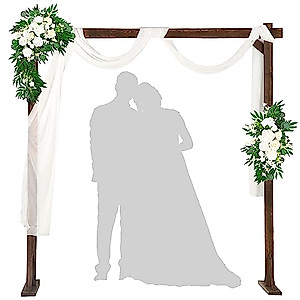 Loninak Wedding Arch-7.2FT Wooden Arch, Wooden Wedding Arch for Ceremony, Wooden Arbor Decoration, Wooden Backdrop Stand, Balloon Arch for Proposal Wedding Birthday Parties, Outdoor, Valentine Decor