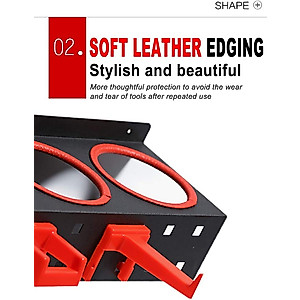 Ggeresulie Spray Bottle Storage Rack Abrasive Wall-Mounted Rail shelf Car Beauty Shop Accessory Display Auto Cleaning Detailing Tools Organizer For Wall Mounted, blackï¼Œred, ‎22 x 4.7 x 5 inches