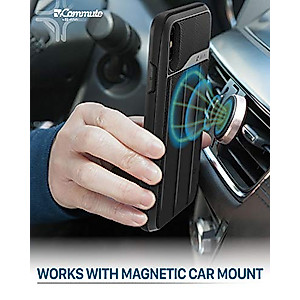 VENA iPhone Xs Max Wallet Case, vCommute (Military Grade Drop Protection) Flip Leather Cover Card Slot Holder with Kickstand Designed for Apple iPhone Xs Max - Space Gray