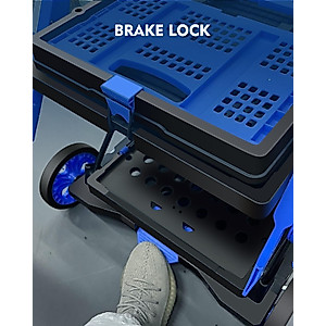 Collapsible Utility Cart Multi Use Functional Collapsible Shopping Carts 2-Tier Collapsible Shopping Cart with Baskets Carrito para Supermercado con Ruedas