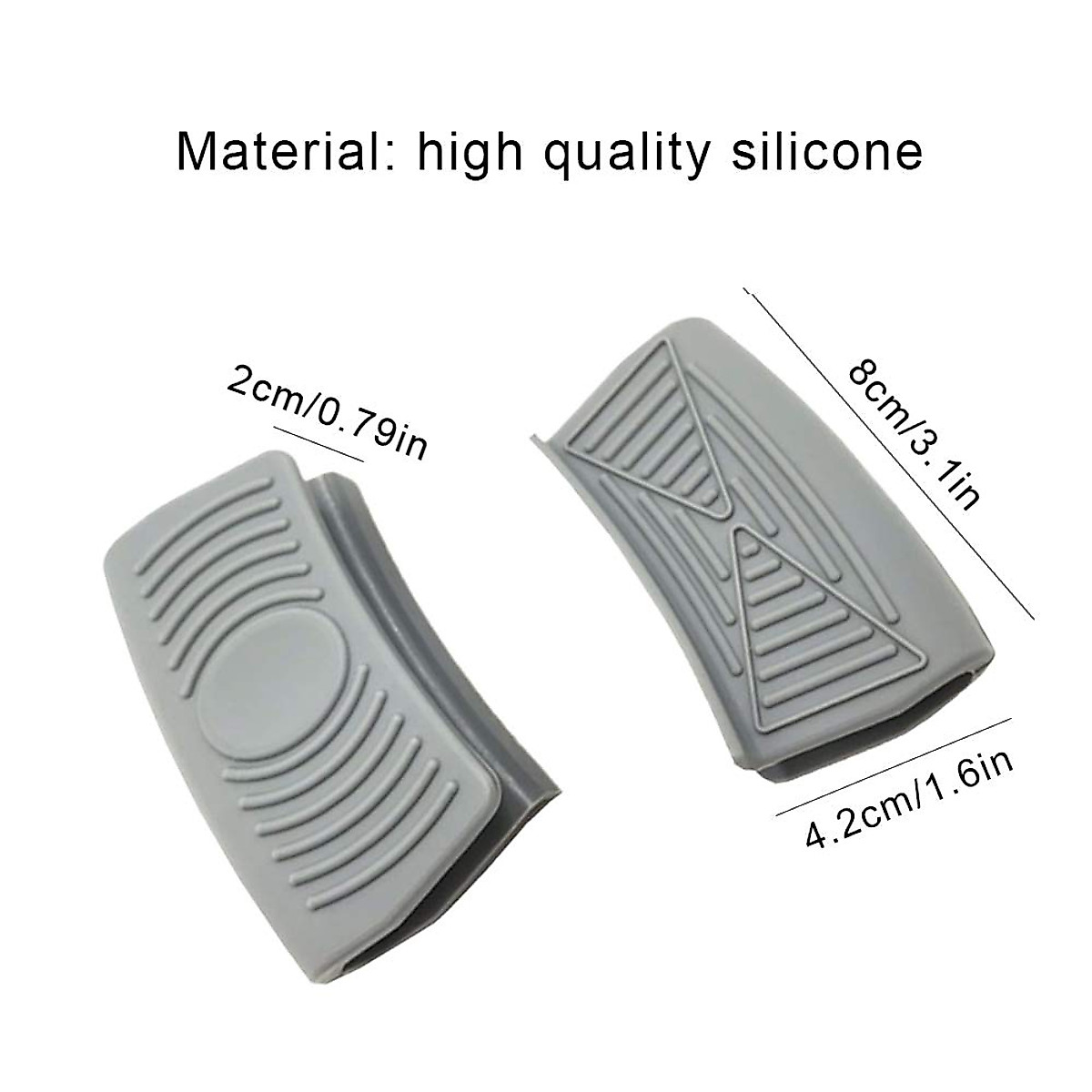 Ceqiny 2 Pairs Silicone Handles Pot Handle Holder Pot Grip Cover Cooking Pinch Grips Wok Handle Cover Cookware Silicone Hot Handle Holder for Cast Iron Pot Pans Frying Pans Griddles, Black Grey