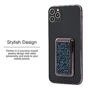 HANDL New York HANDLstick Black and Blue Crystal Grip and Stand for Smartphone