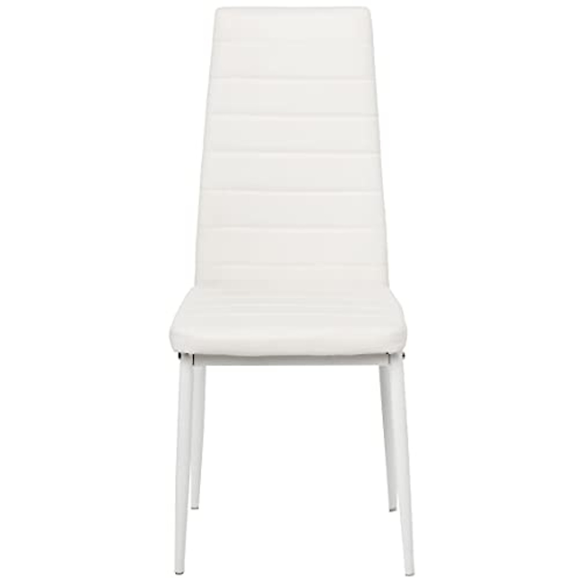 IDS Online Modern Faux Leather with Metal Legs High Back Padded Seat Chair for Kitchen, Dining Living Room, Restaurant, Single, White