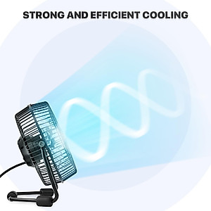 mollie 4-Inch Small USB Desk Fan for Home Office Bedroom Mini Personal Desktop Air Circulator Ultra Quiet Cooling Table Fan Adjustable Tilt Black