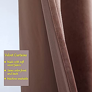 Timeper Pink Velvet Curtains 84 inches - Elegant Decor Mauve Blackout Curtains Wild Rose Curtains Drapes with Grommet top for Living Room/Daughter Bedroom, Wild Rose, W52 x L84, 2 Panels