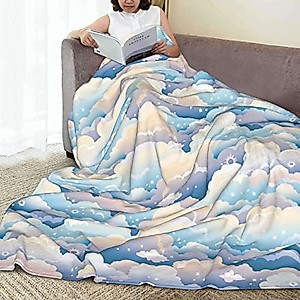 Cute Cloud Soft Lightweight Fleece Throw Blankets Cozy Warm Fuzzy Plush Microfiber Blanket for Sofa Couch Bed All-Season 60"X50"